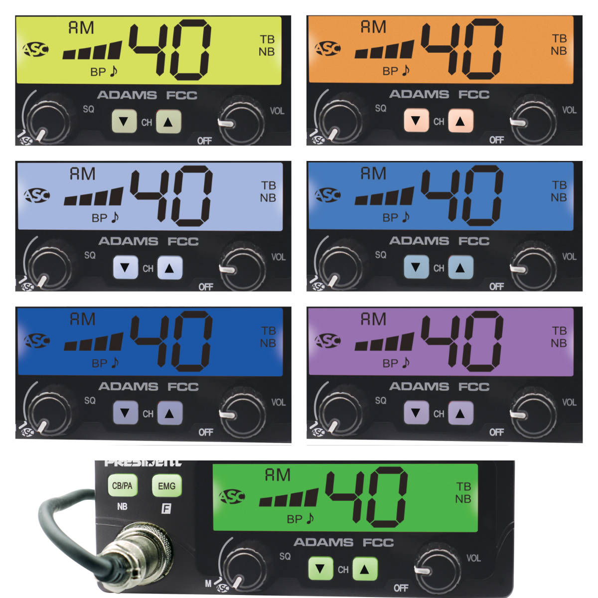 Complete Base CB Radio Package w President Adams & A99 Antenna